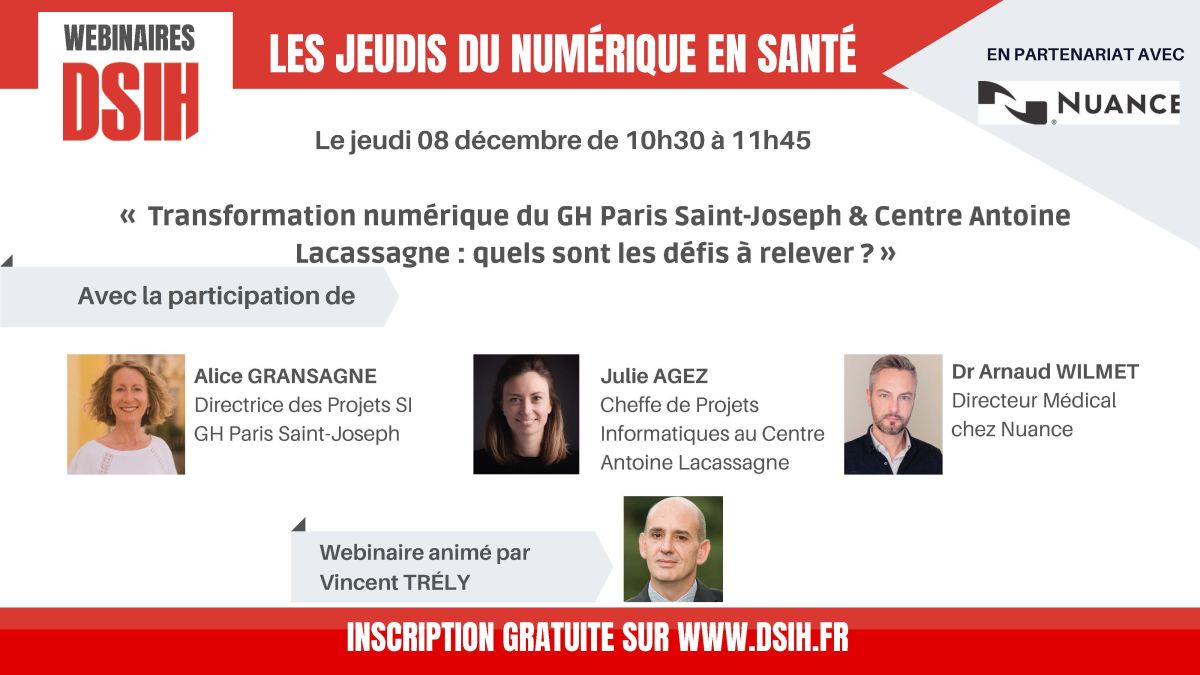 #Webinaire DSIH | Jeudi 08/12 « Transformation numérique du